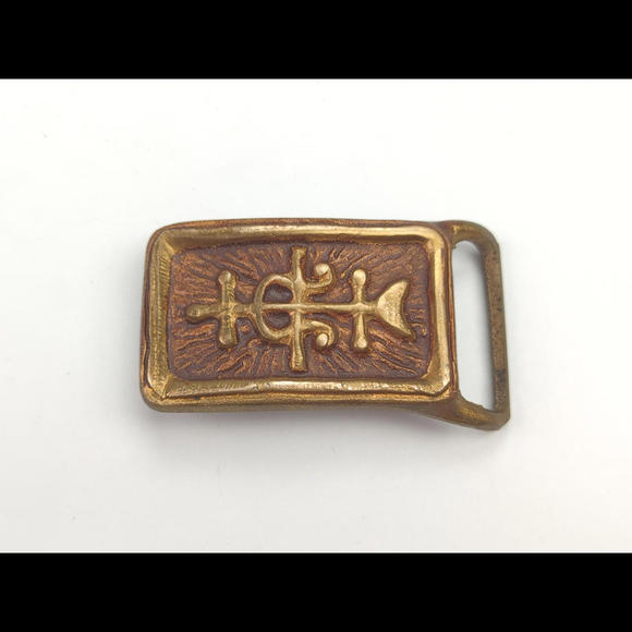 Other | Vintage Tech Ether Guild Piscinean Solid Brass Belt Buckle 197s ...